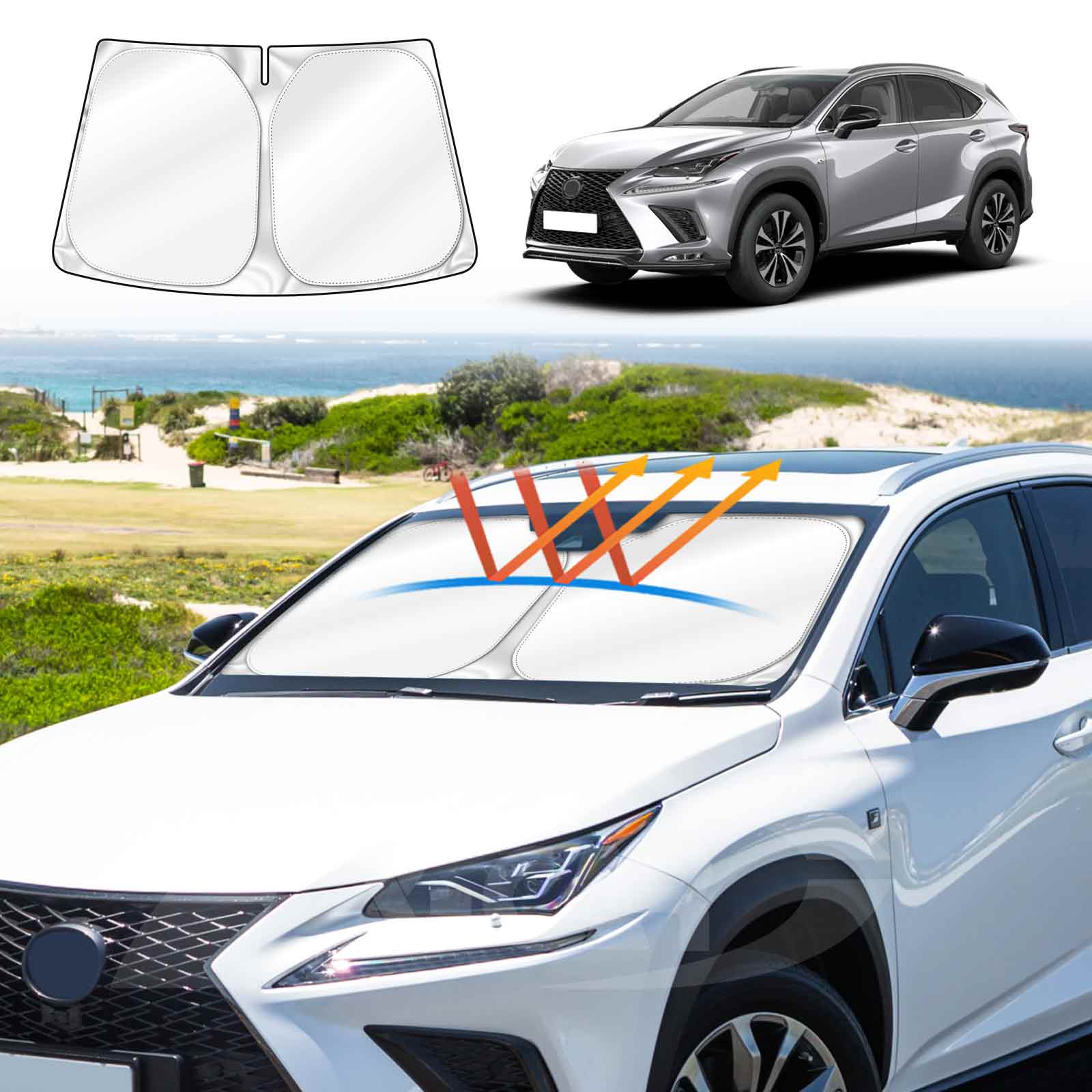 WindScreen Sun Shade for Lexus NX Series NX200 NX200t NX300 NX300h 2014 ...