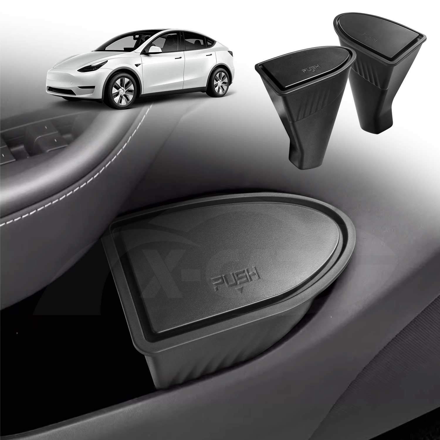 Tesla Model Y 2021-2025 Front Door Side Trash Can with Lid Storage Bin ...