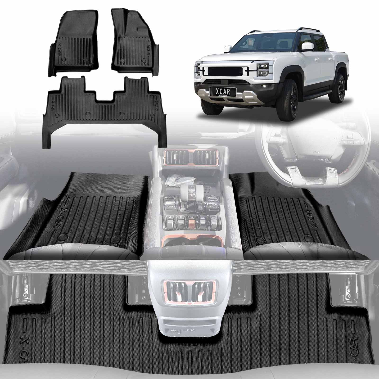 3D Car Mats for BYD Shark 6 2024-Onwards All-Weather Floor Liners | X-CAR