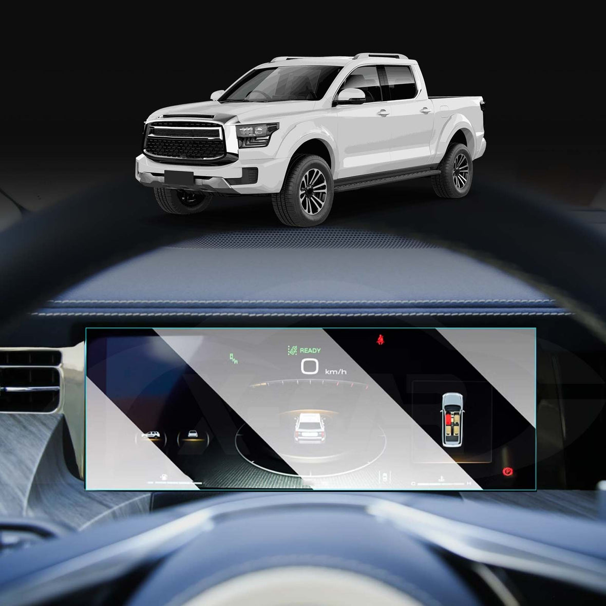 GWM Cannon Alpha 2024-2025 Tempered Glass Dash Screen Center Console S ...