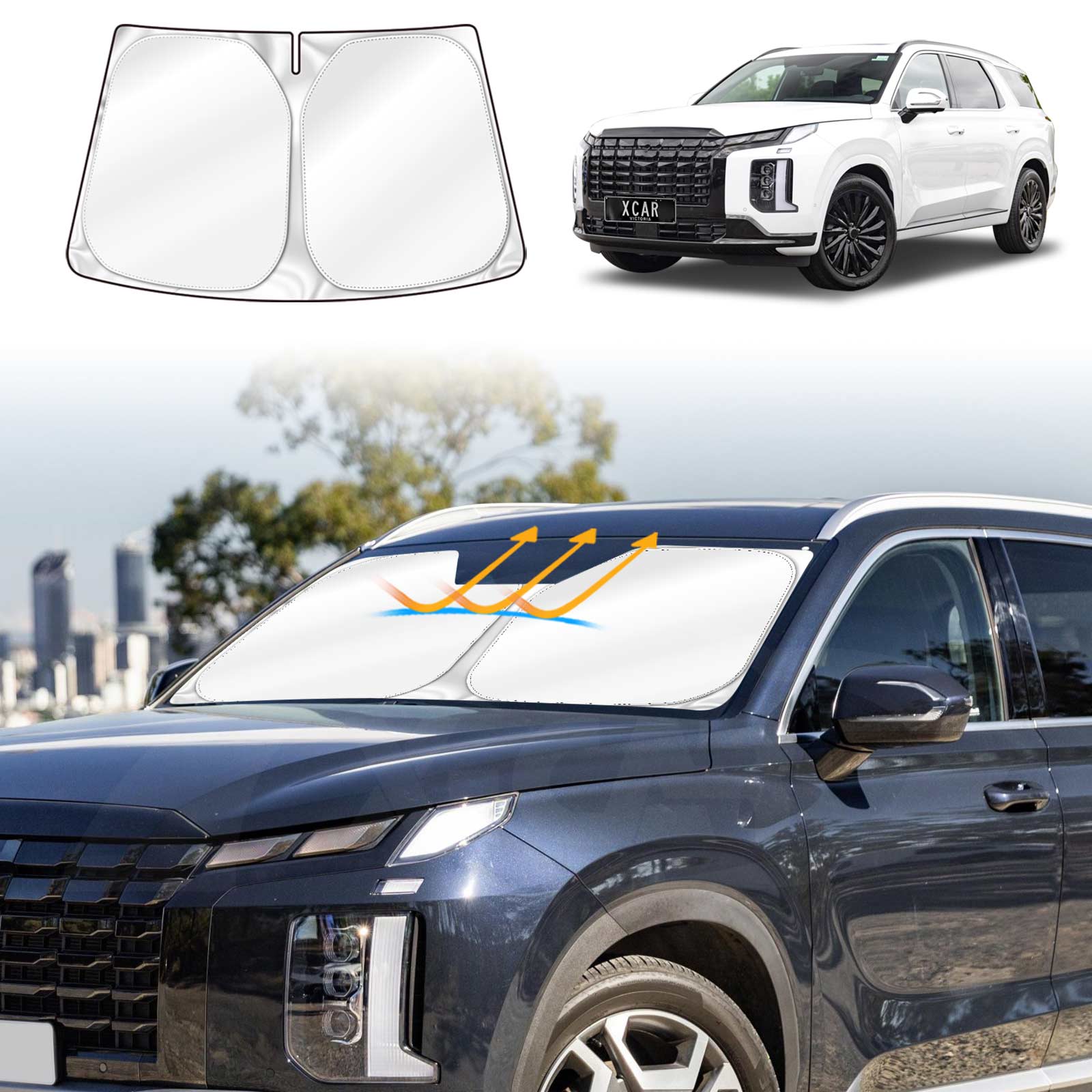 Windshield Sun Shade for Hyundai Palisade 2020-2025 | X-CAR