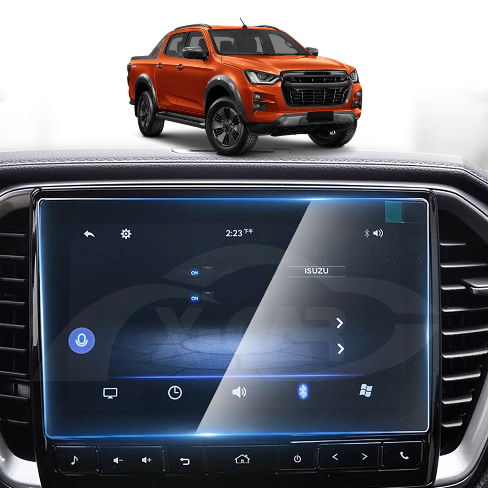 Tempered Glass Screen Protector for ISUZU D-MAX DMAX Dual Cab 2020-2024 ...