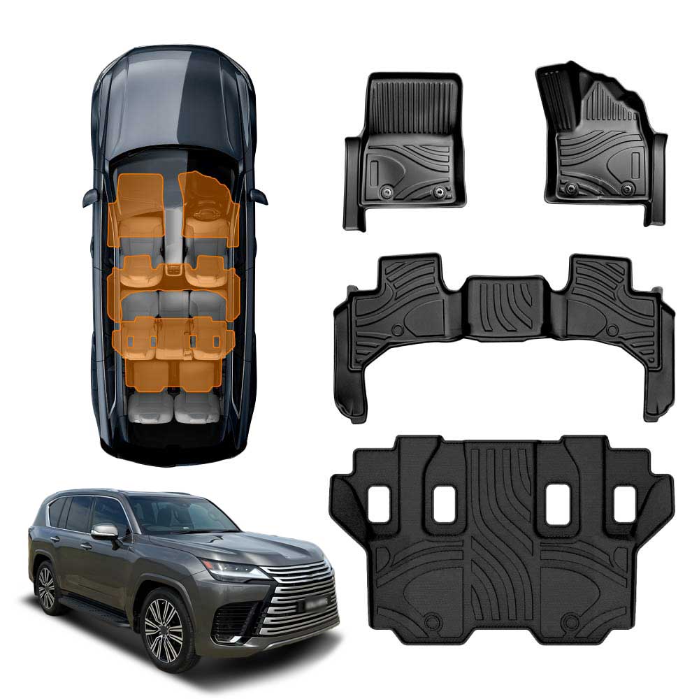 3D All-Weather Floor Mats for Lexus LX Series LX500d LX600 2021-2025 ...