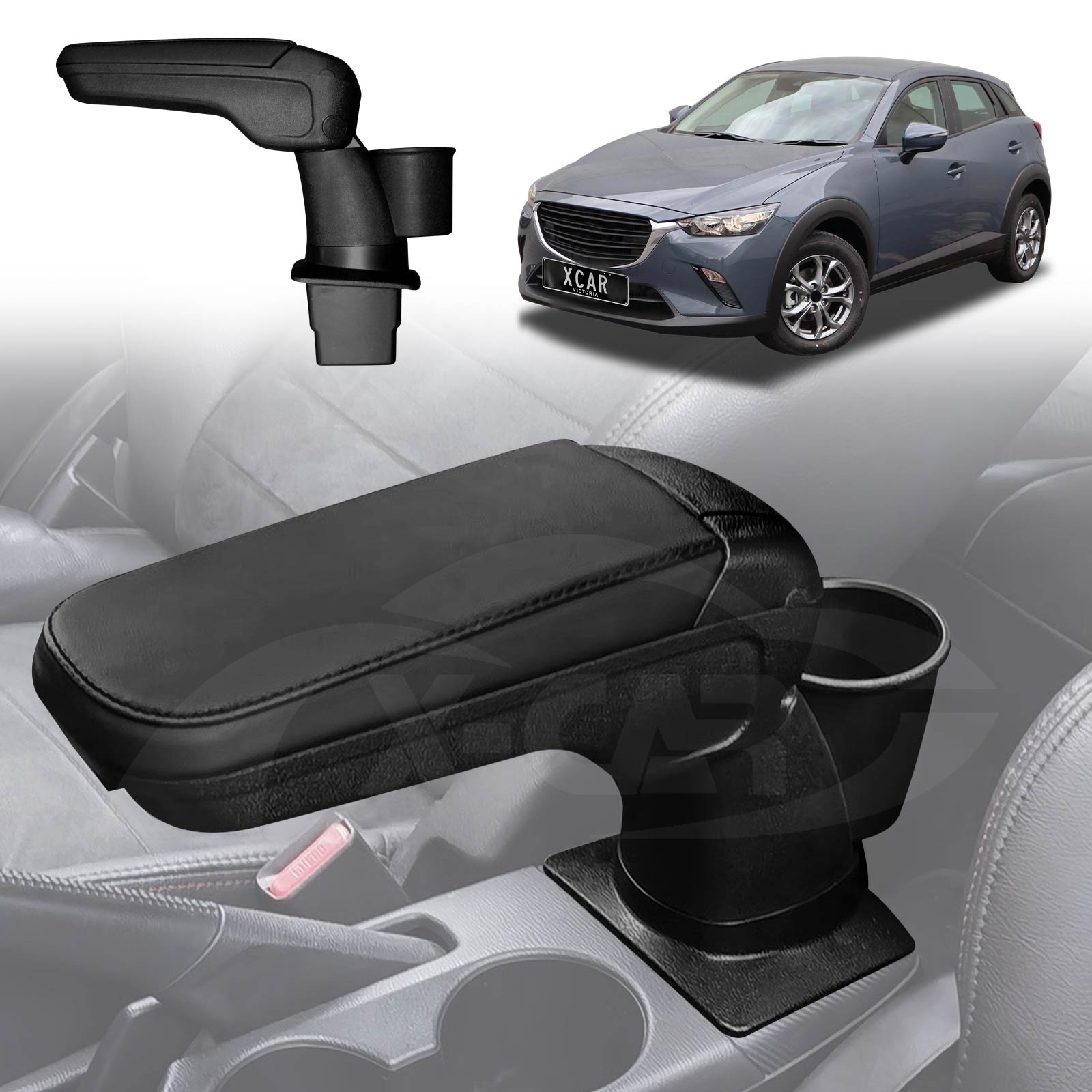 Central Armrest Storage Box with Cup Holder for Mazda CX-3 CX3 2015 ...