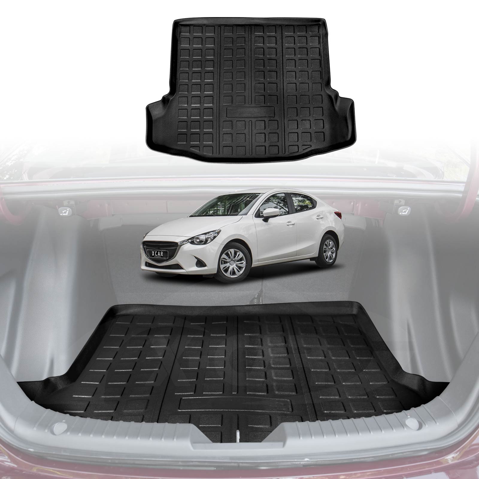 Boot Liner for Mazda 2 Sedan 2014-2025 DL Cargo Trunk Mat Luggage Tray ...