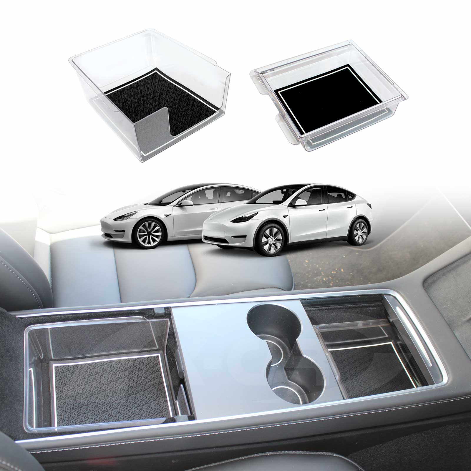Tesla Model 3 Model Y Premium Centre Console Organizer Tray Armrest ...