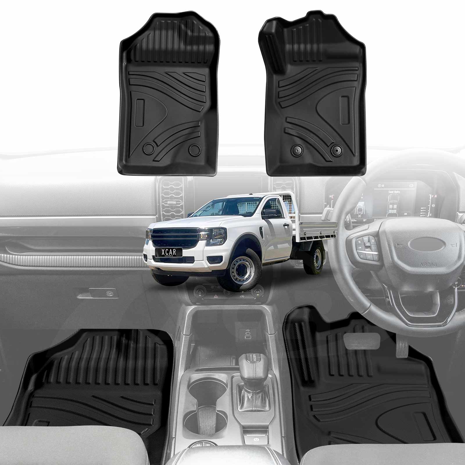 Ford Ranger Next Gen 2022+ Single Cab 3D Floor Mats | X-CAR