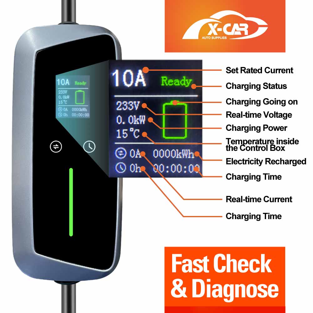 Type 2 Portable EV Charger 32 Amp 7KW 3 Pin 5 Meters for Chery Omoda E ...