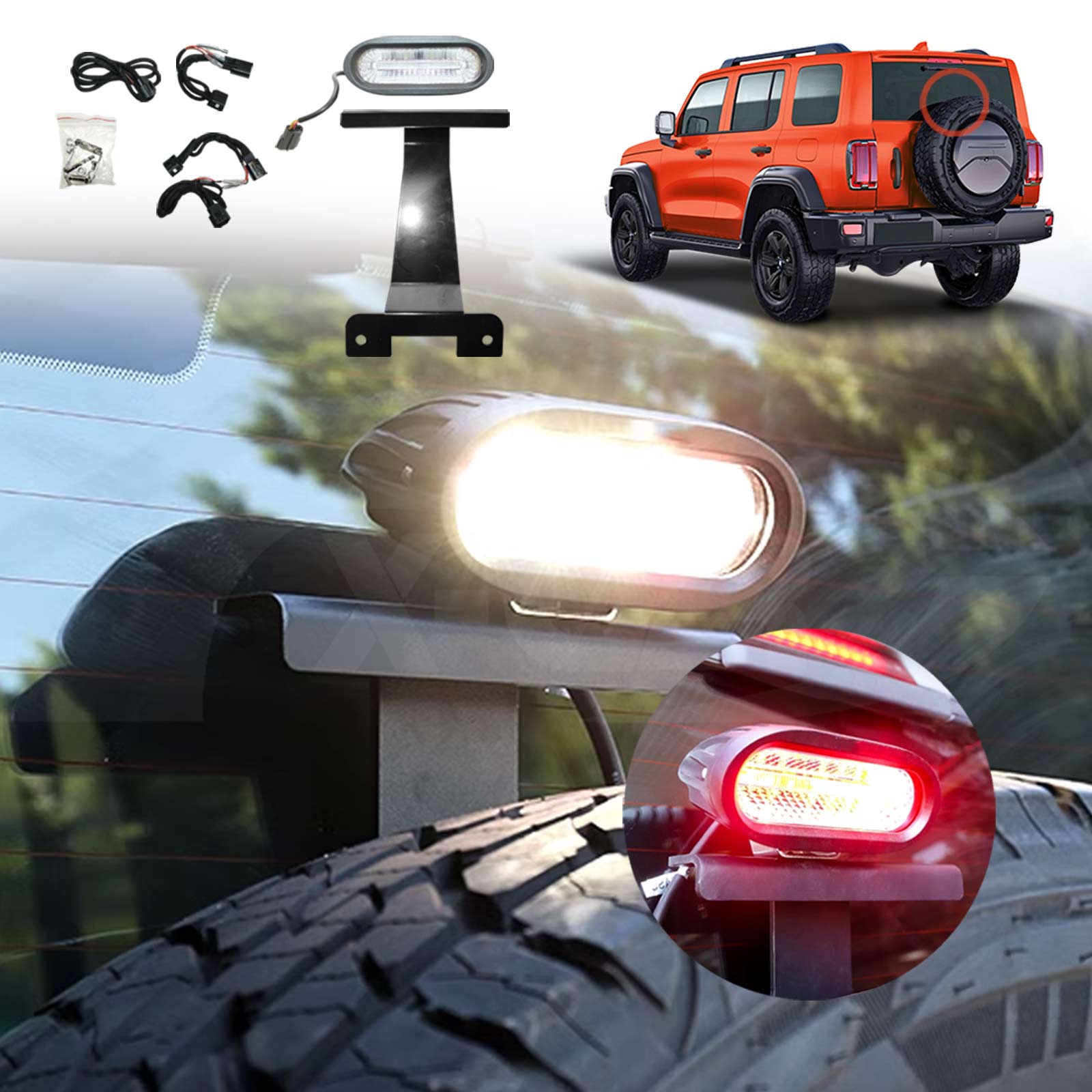 Spare Wheel High-Mounted LED Light for GWM Tank 300 2023-2024 ...