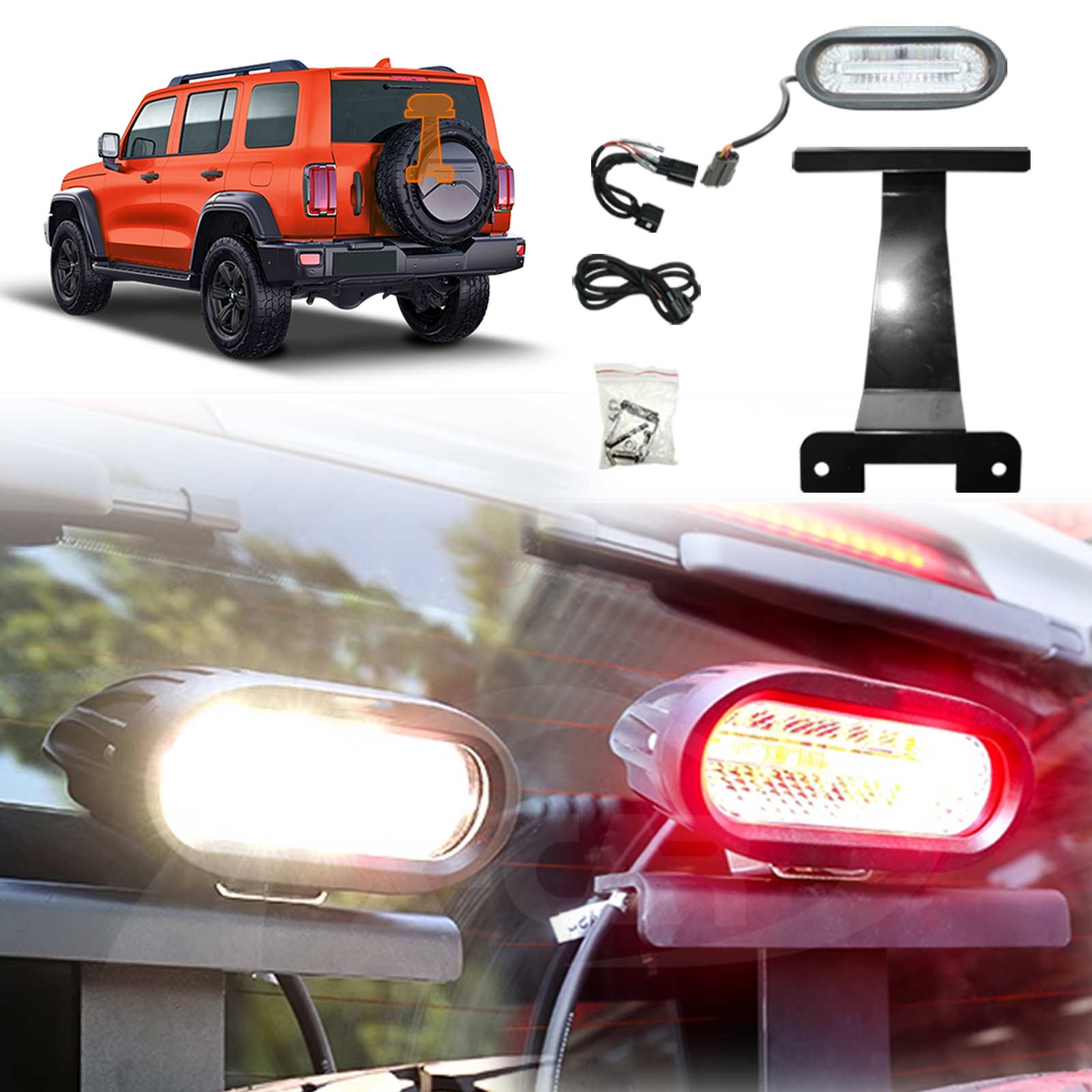 Spare Wheel High-Mounted LED Light for GWM Tank 300 2023-2025 ...