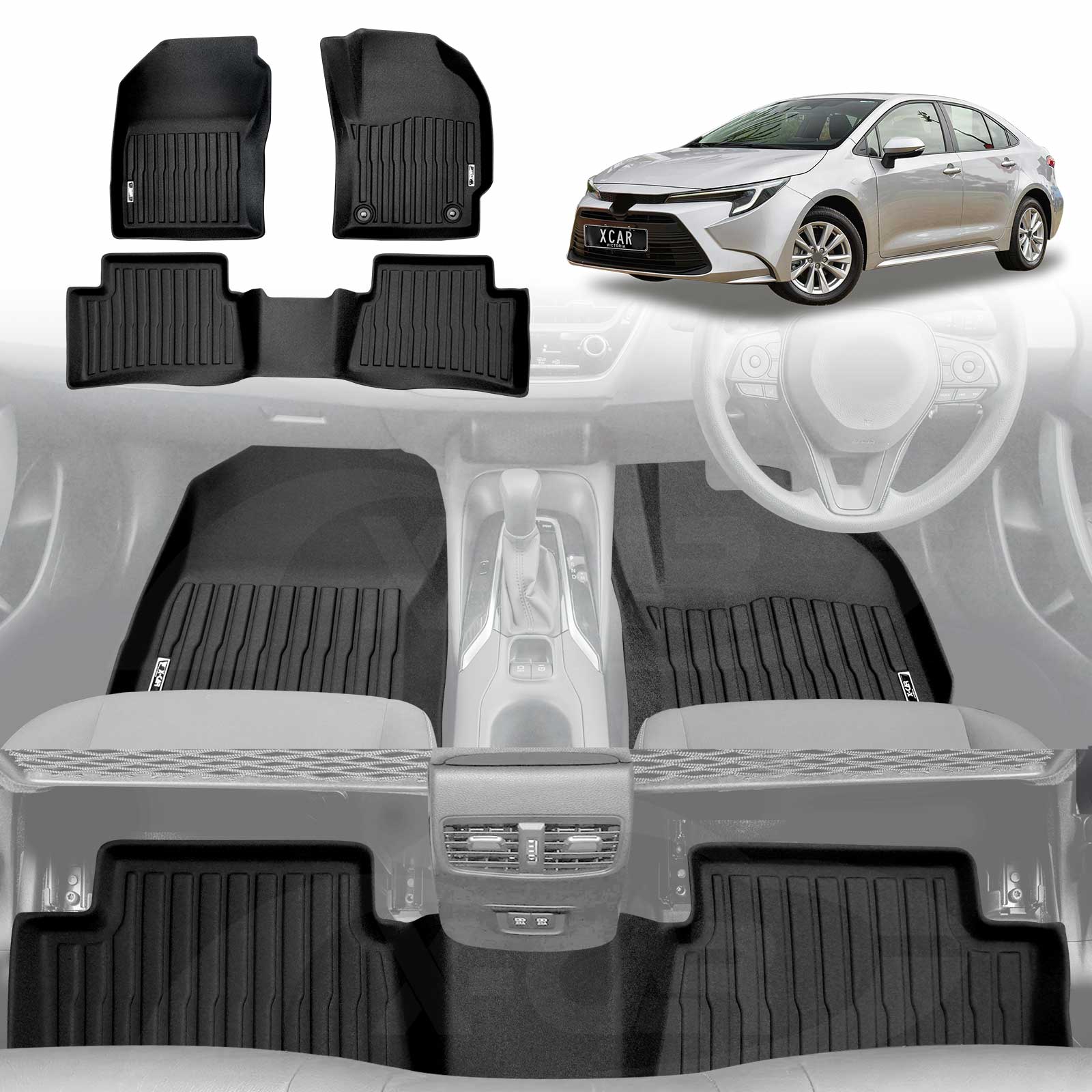 X-CAR 3D Car Floor Mats for Toyota Corolla Sedan 2019-Onwards