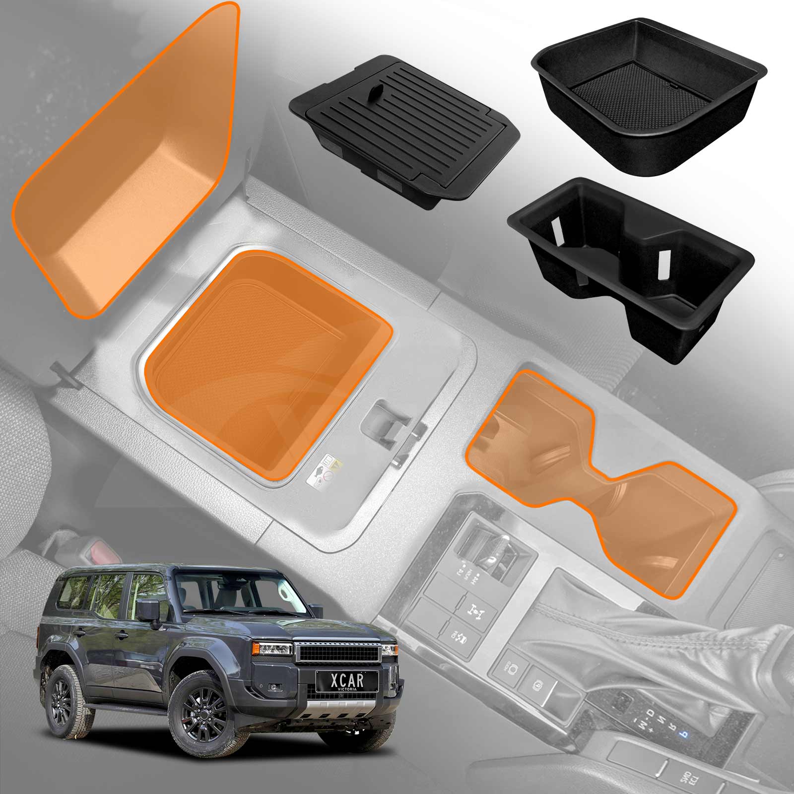 Centre Console Organizer Tray for Toyota Prado 250 Series with Cool Bo ...
