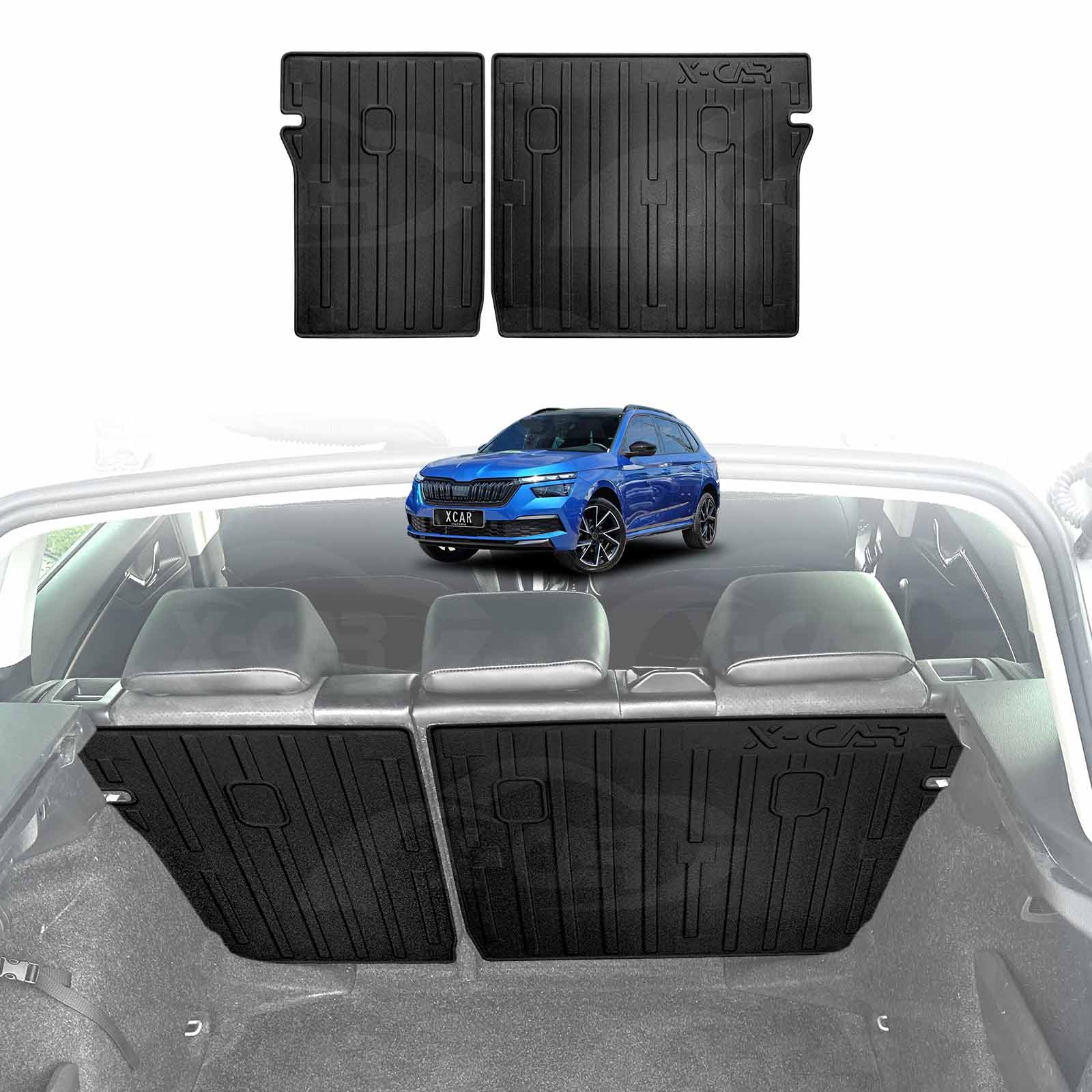 Boot Liner/ Back Seat Protector for SKODA Kamiq 2020-Onwards All Weath ...