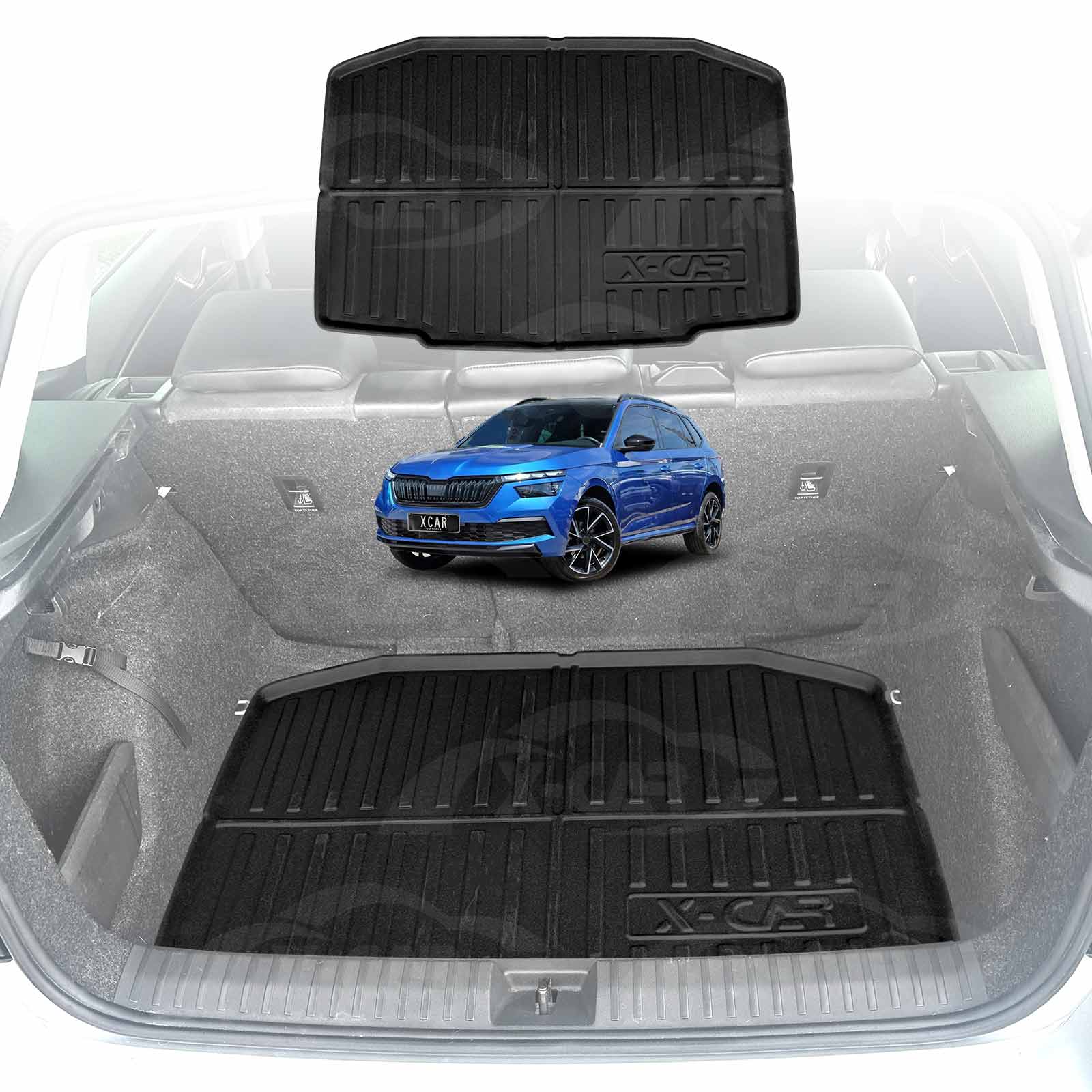 Boot Liner/ Back Seat Protector for SKODA Kamiq 2020-Onwards All Weath ...