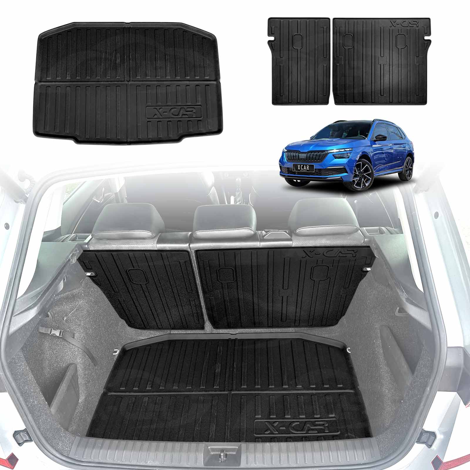 Boot Liner/ Back Seat Protector for SKODA Kamiq 2020-Onwards All Weath ...