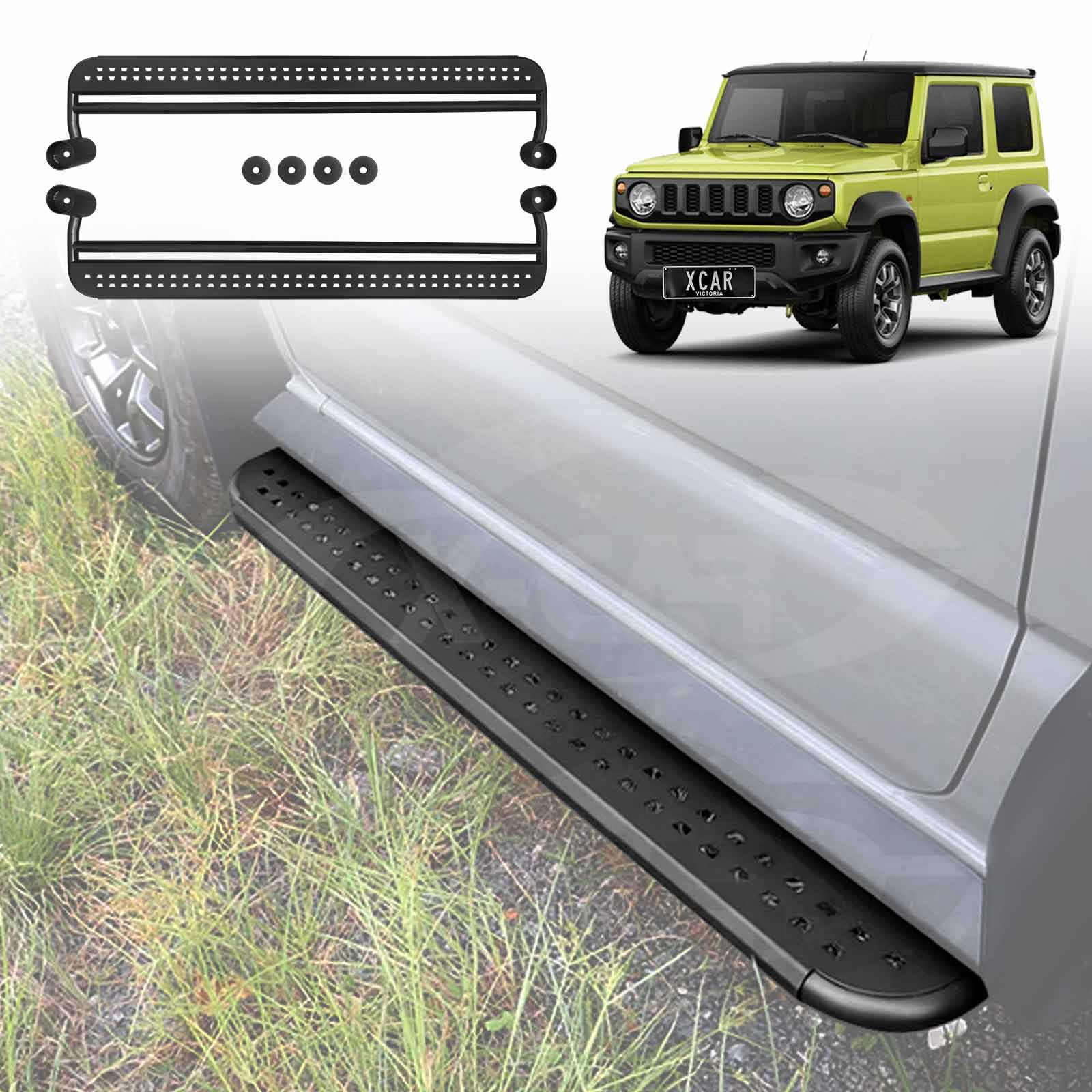 Side Step Bars for Suzuki Jimny 3-Door 2018-Onwards Door Step Pedal Pa ...