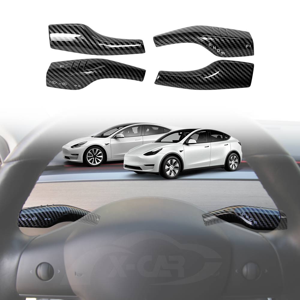 Tesla Model 3 Model Y Indicator Stalk Gear Shift Lever Cover Carbon ...