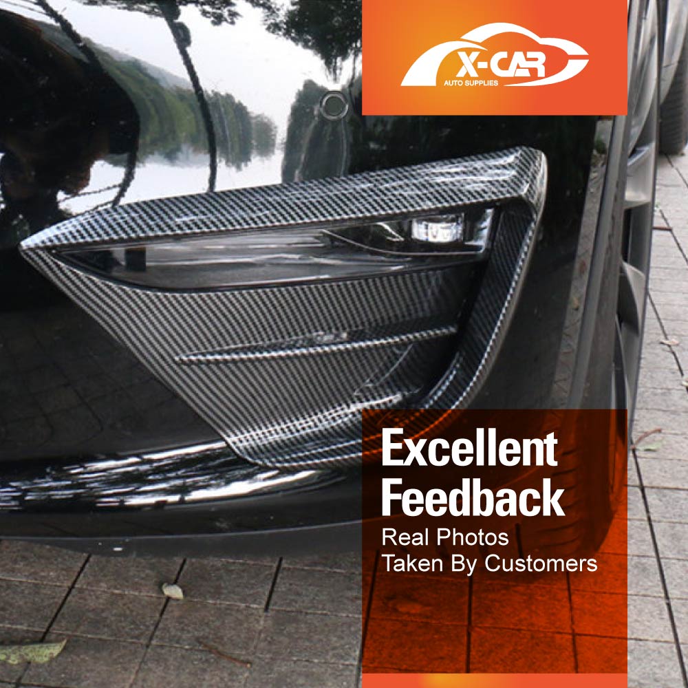Tesla Model Y 2022-2025 Fog Light Frame Glossy Carbon Fiber Style ...